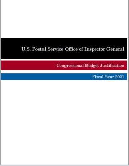 USPS OIG FY 2021 Congressional Budget Justification | Office of ...