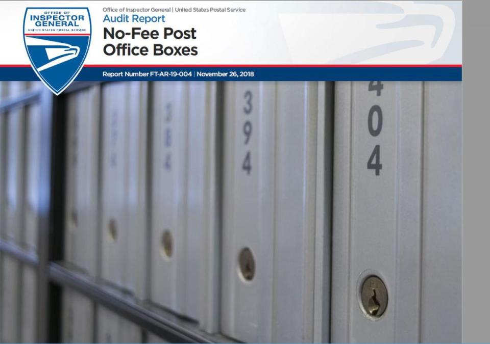 No Fee Post Office Boxes Office of Inspector General OIG